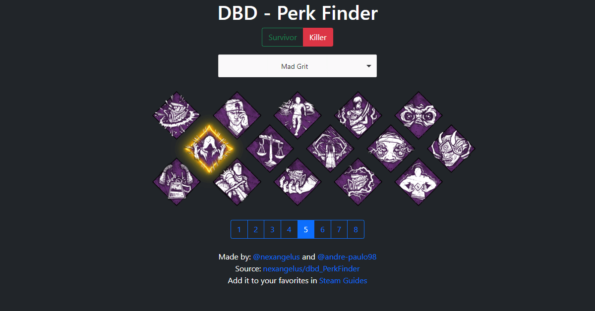 Dead By Daylight - Perk Search Bar